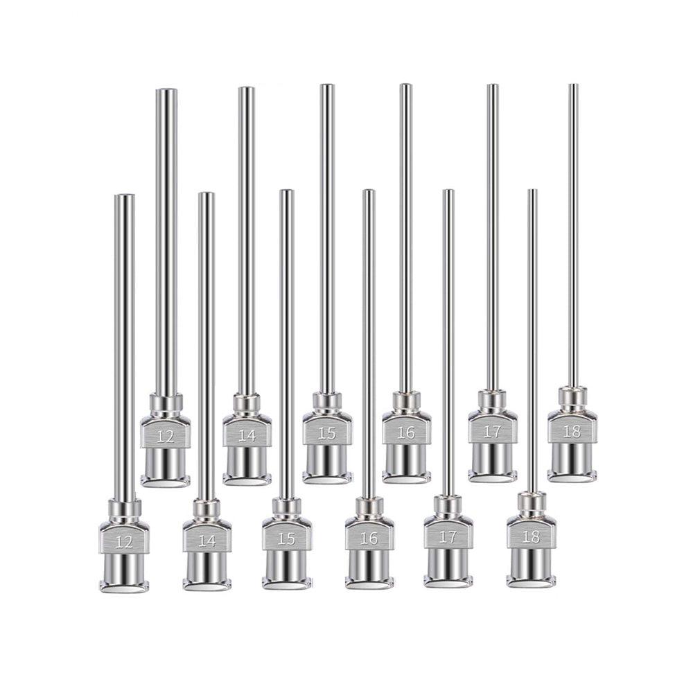 FiftyShot 1" Metal Luer Lock Cartridge Filling Needles - Pack of 12 ...