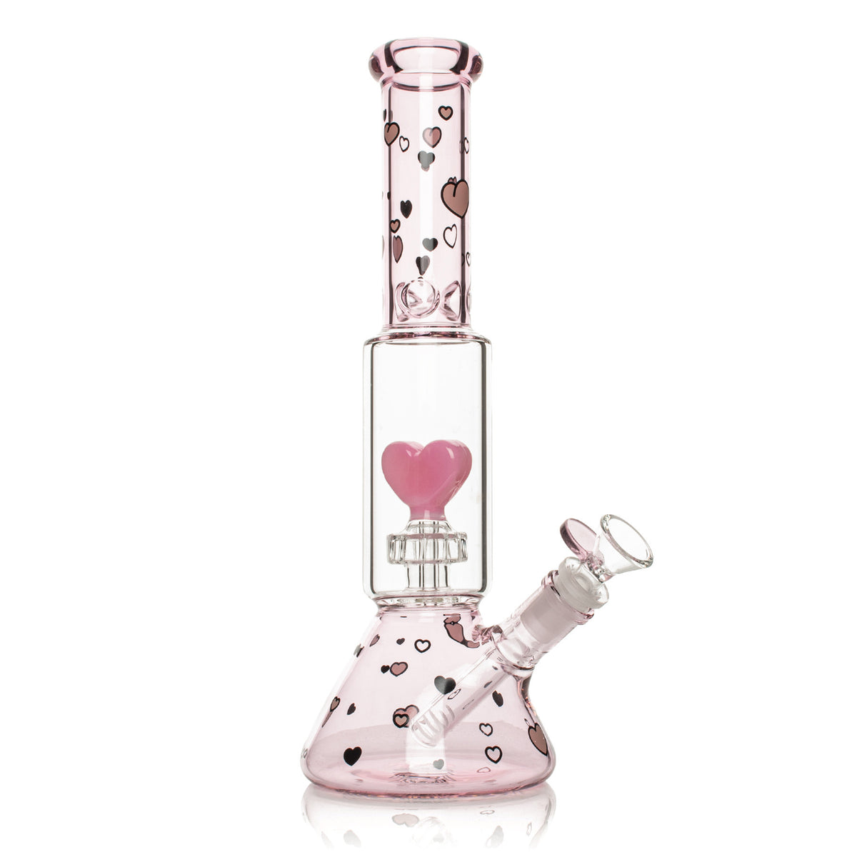 Red Eye Glass 12" Floating Hearts Dual Chamber Water Pipe — Head Candy ...