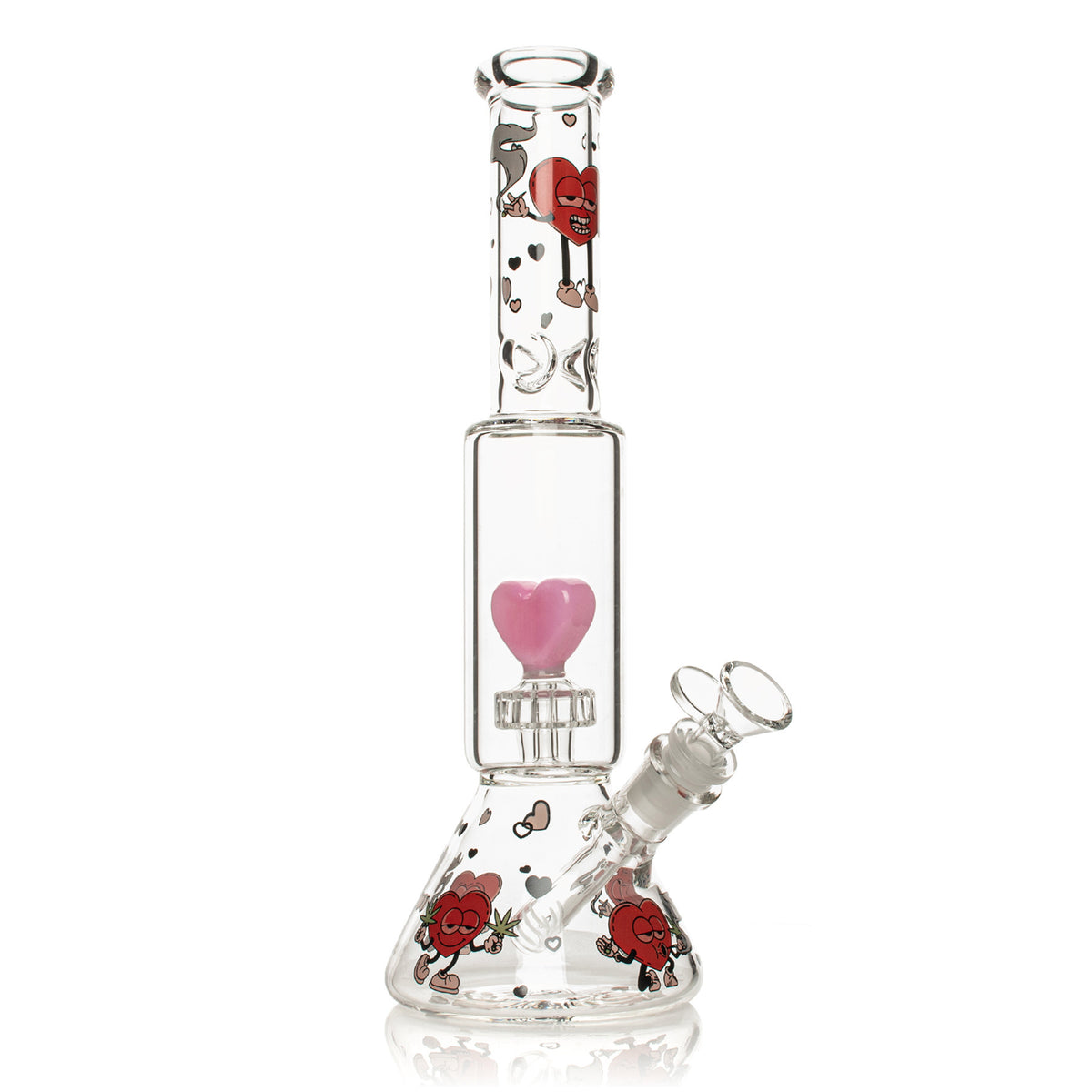 Red Eye Glass 12" Smokin' Hearts Dual Chamber Water Pipe — Head Candy ...