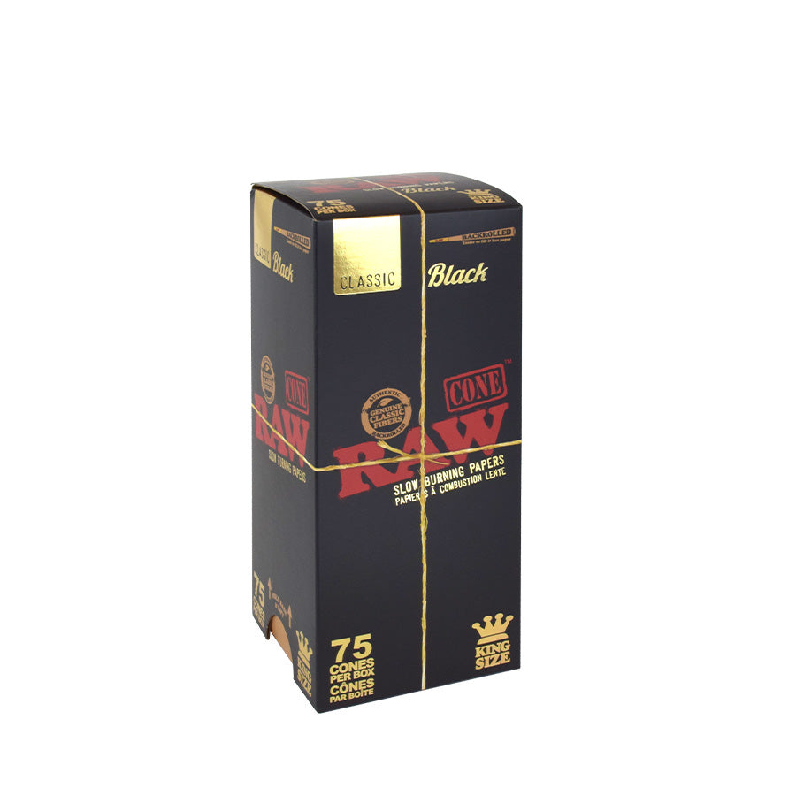 RAW Black Pre-Rolled King Size Cones Box of 75 | Head Candy | Canada ...
