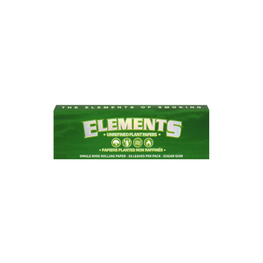 Elements Green Rolling Papers Single Wide | Head Candy | Canada — Head ...